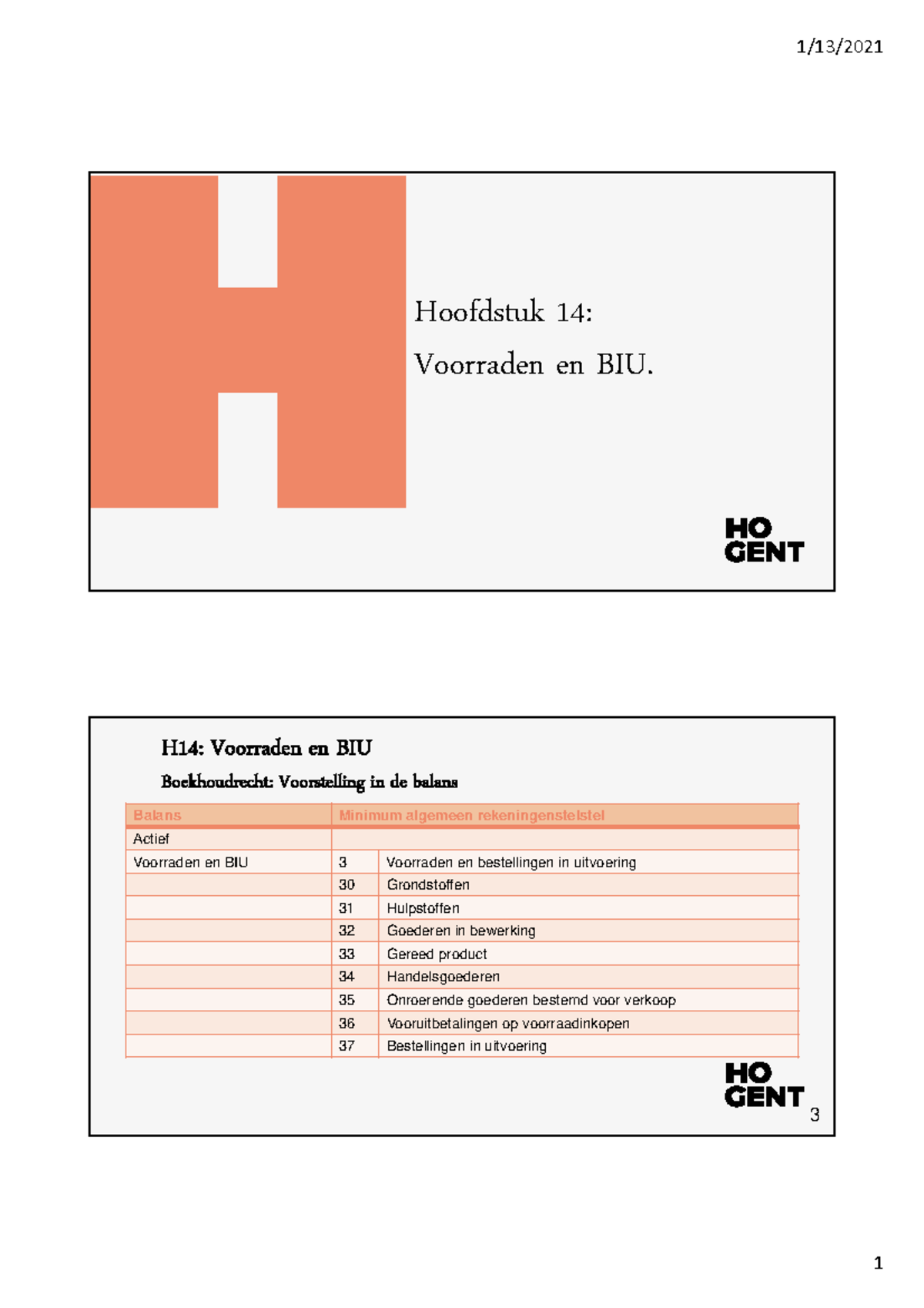 Hoofdstuk 14 Voorraden en BIU ED5 - Hoofdstuk 14: Voorraden en BIU. H ...