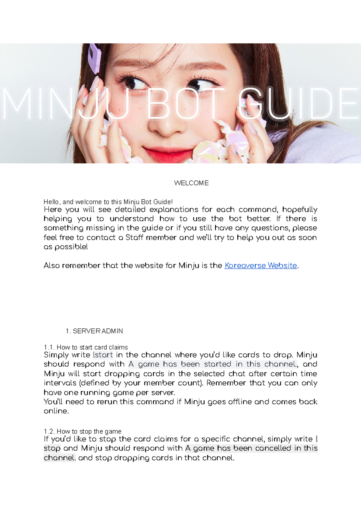 Minju V2 Guide - Have fun - WELCOME Hello, and welcome to this Minju ...