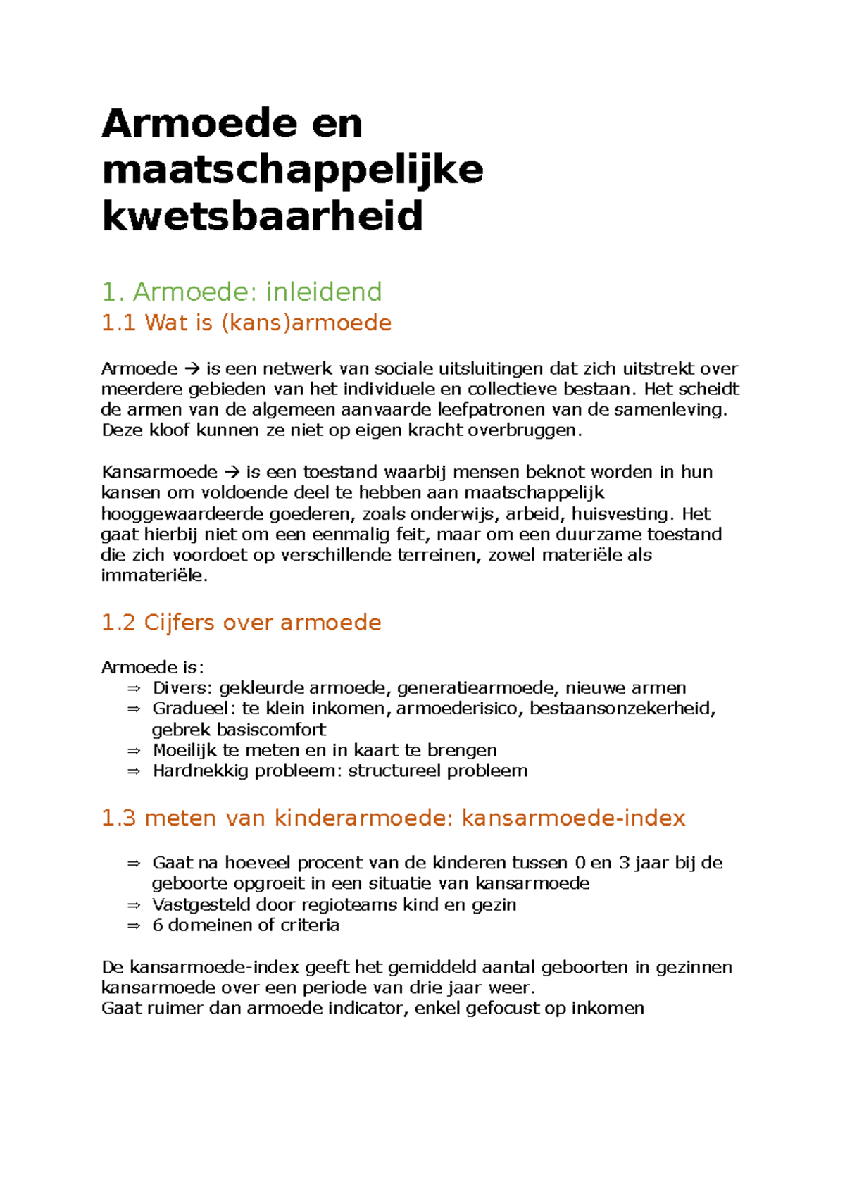 Armoede en maatschappelijke kwetsbaarheid - Armoede: inleidend 1 Wat is ...