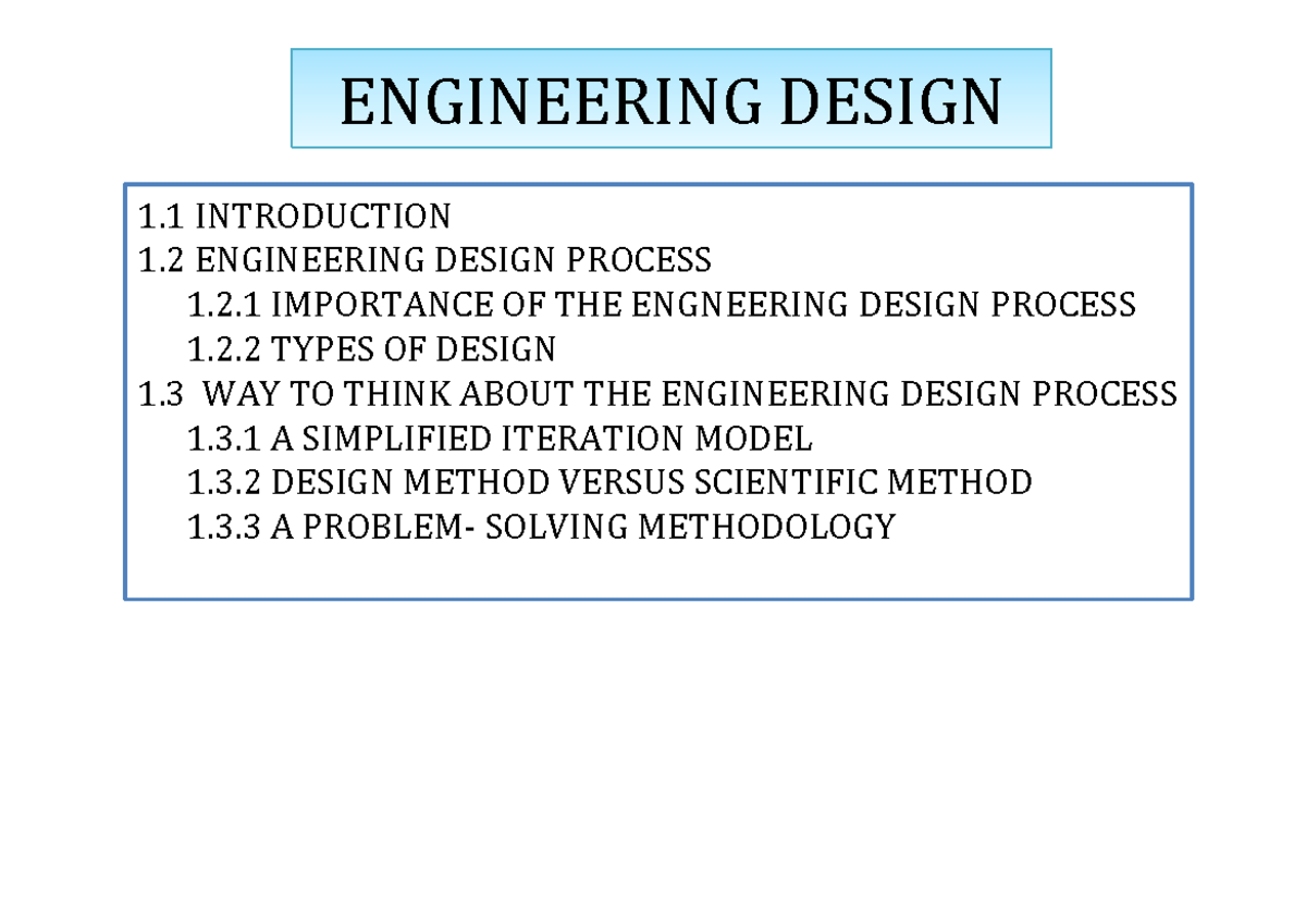 Engineering Design 2 - ENGINEERING DESIGN 1 INTRODUCTION 1 ENGINEERING ...