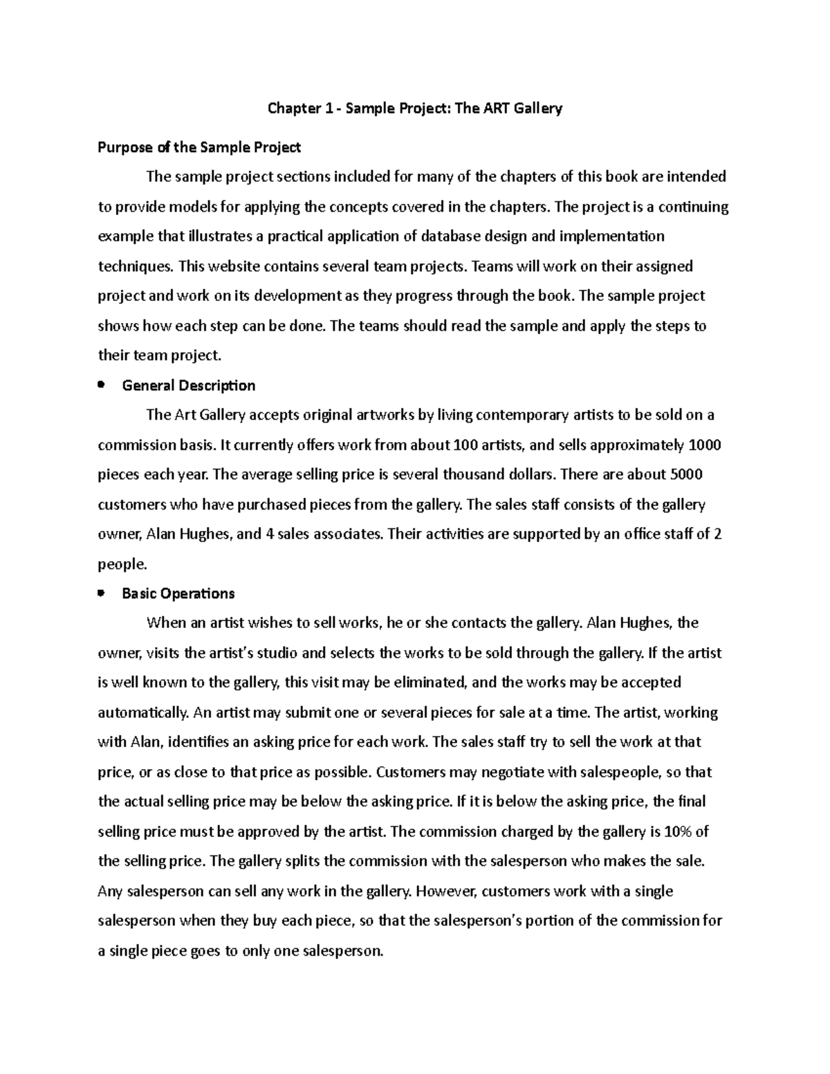 Chapter 1 Sample Project - Chapter 1 - Sample Project: The ART Gallery ...