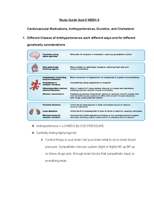 Pharmacology Cardiovascular Medications Combined - CARDIOVASCULAR ...