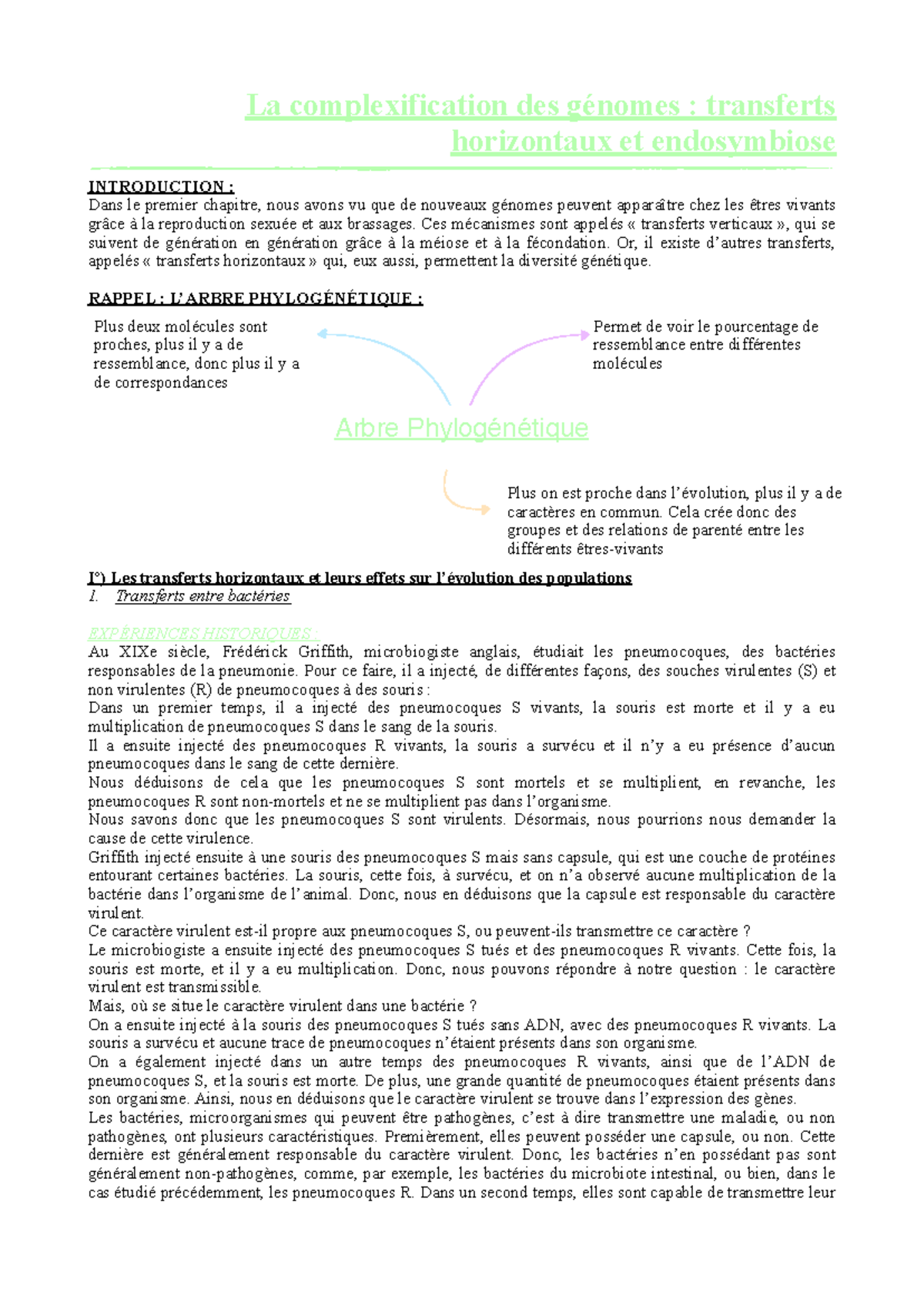 Ch2 - La complexification des génomes - La complexification des génomes ...