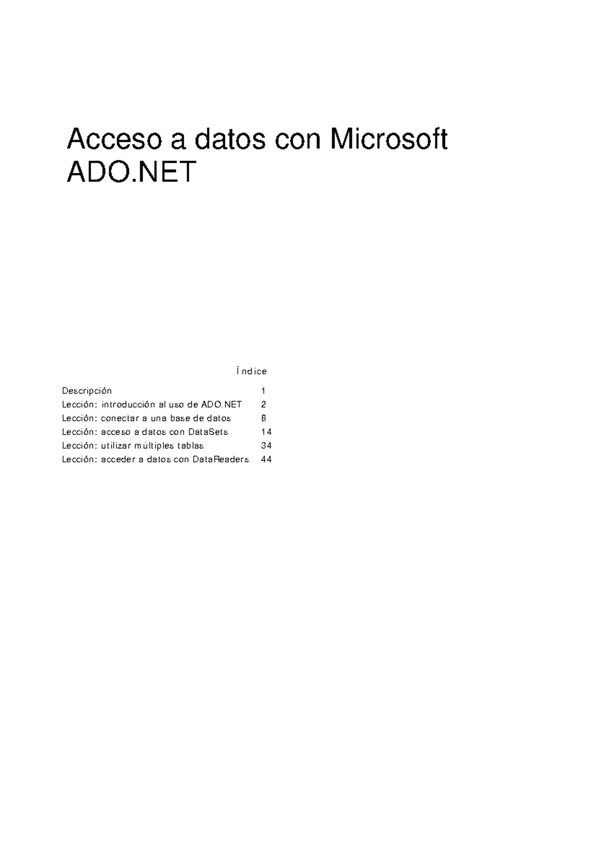 8 - Acceso a bases de datos con la libreria ADO de Visual Studio - Í n ...