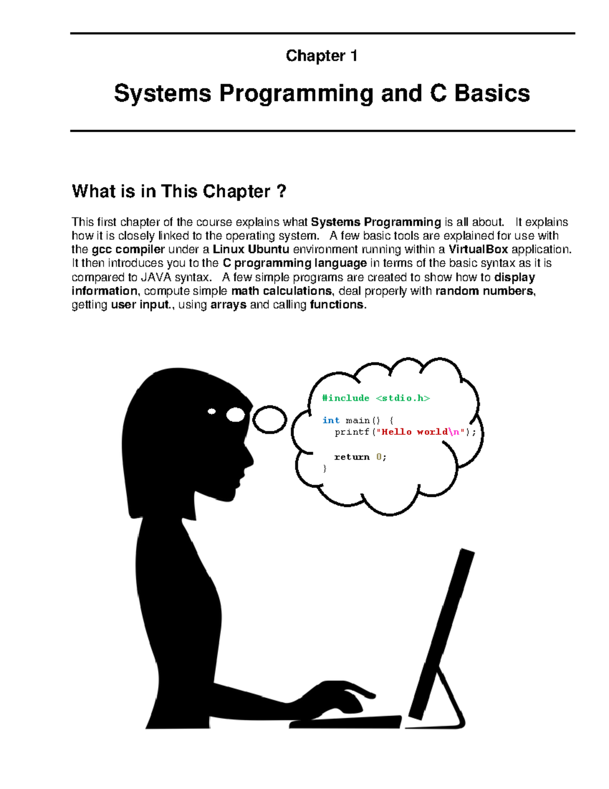 Comp2401 Ch1 Systems Programming Merged Chapter 1 Systems Programming And C Basics What Is In