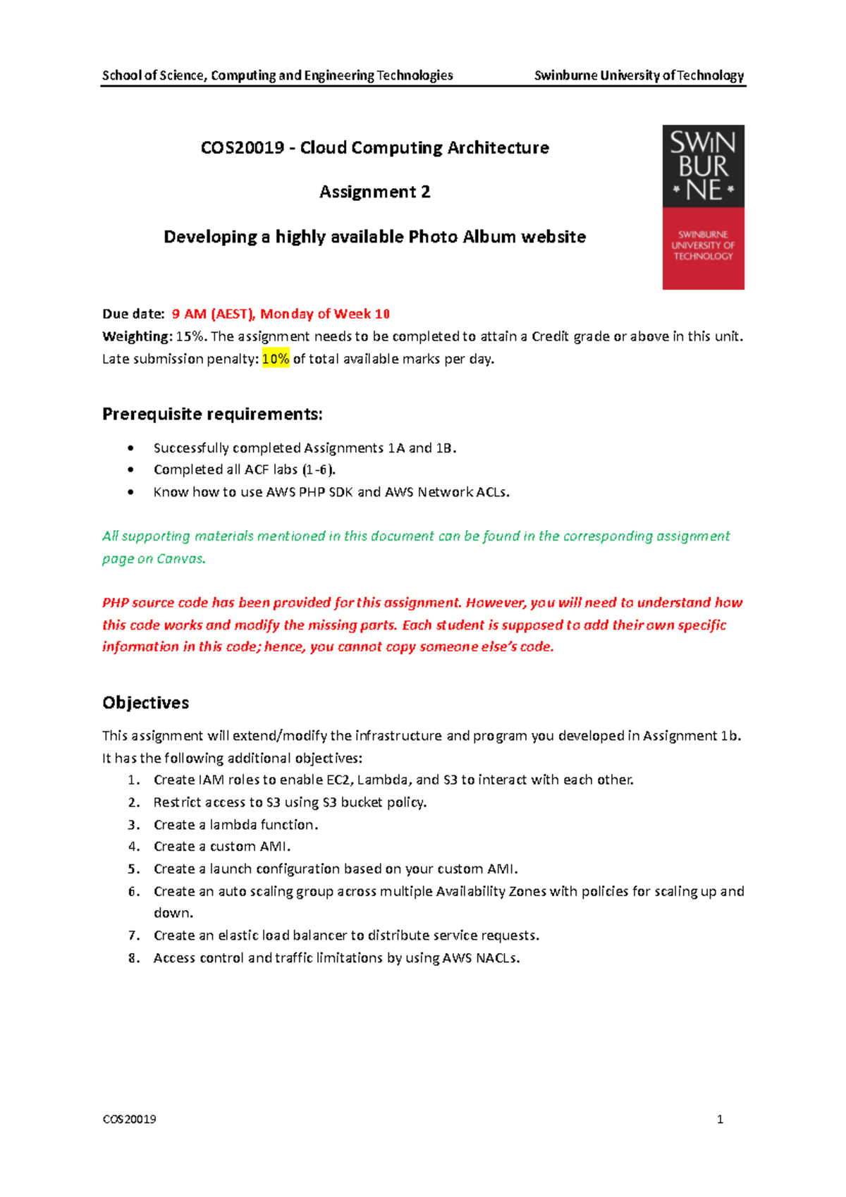 Assignment 2 Ug V5 Cloud Computing Architechture Cos20019 Cloud Computing Architecture