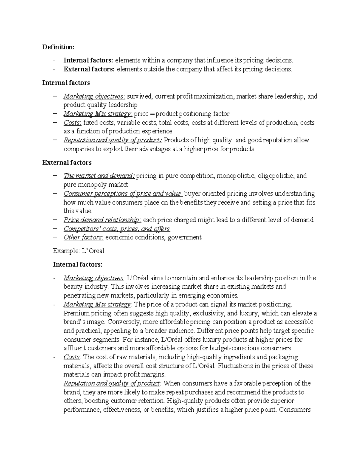 Internal and external factors - Definition: - Internal factors ...