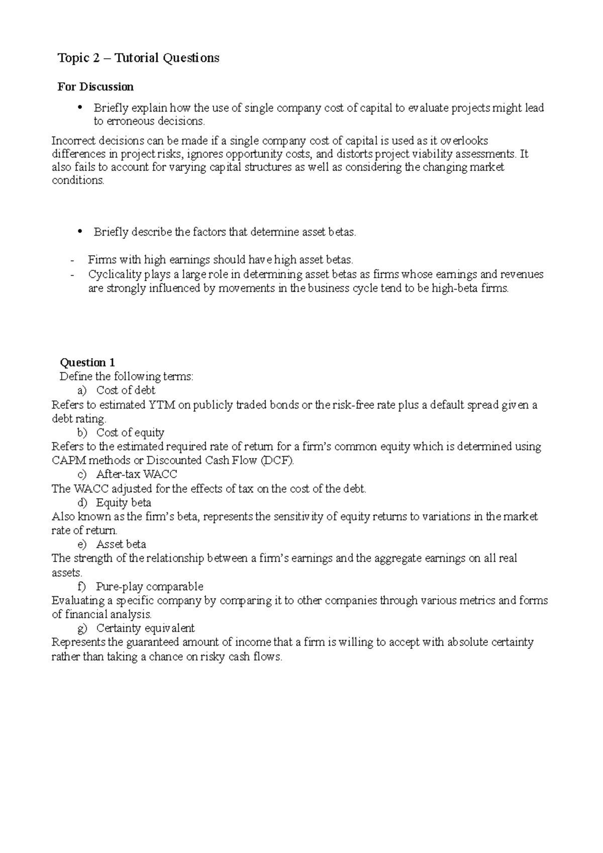 Topic 2 Tutorial Questions-1 - Topic 2 – Tutorial Questions For Discussion - Briefly explain how ...