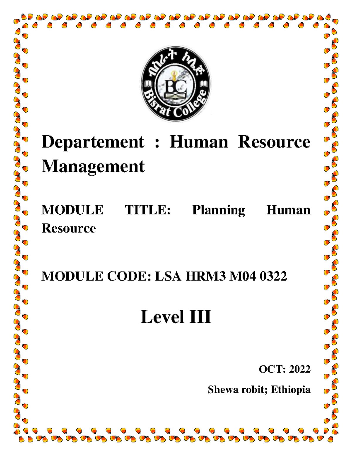 Planning Human Resource - Departement : Human Resource Management ...