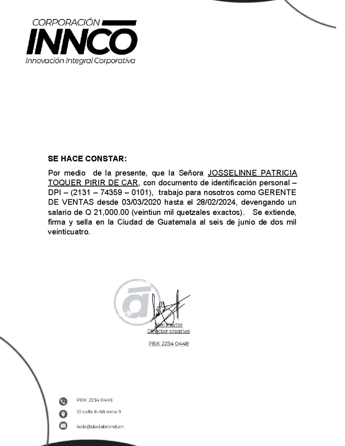 SE HACE Constar - Contabilidad 7 - SE HACE CONSTAR: Por medio de la ...