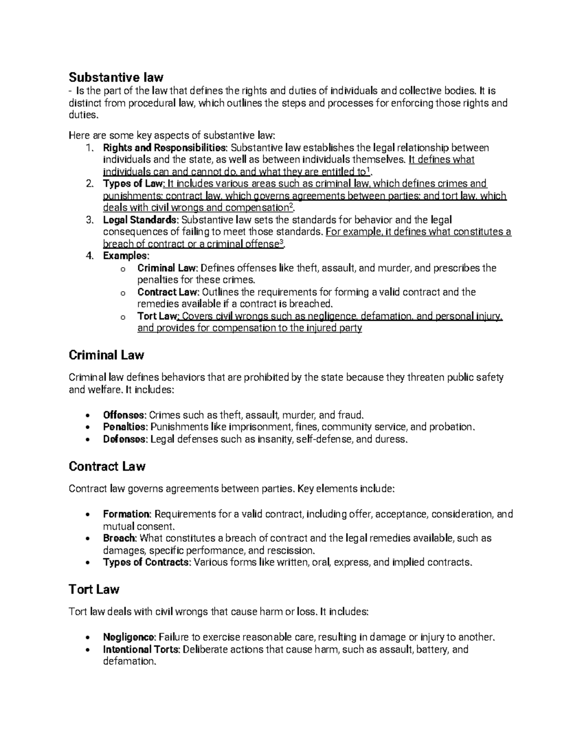 Substantive Law - Substantive law - Is the part of the law that defines ...