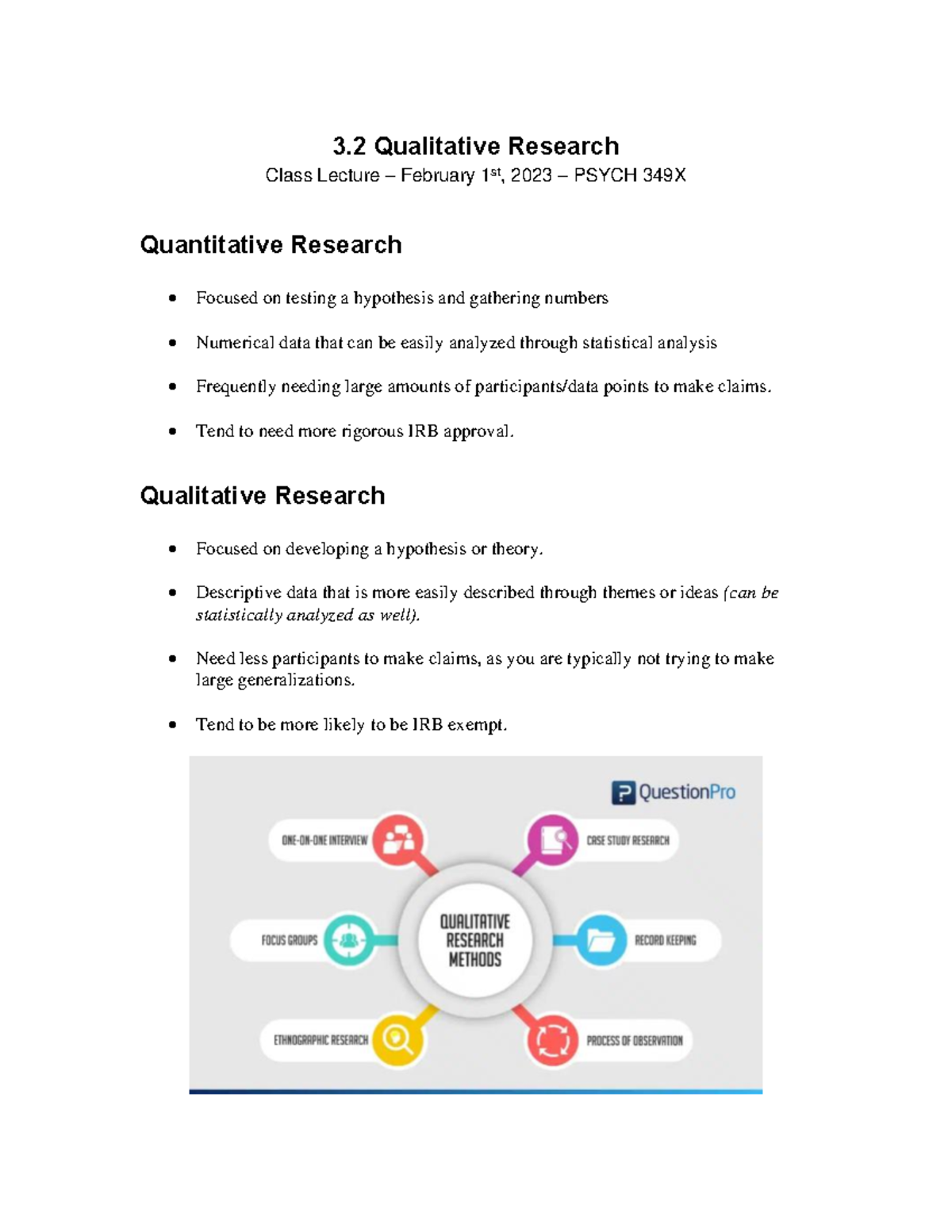 02-01-23 Lecture: Quantitative and Qualitative Research - 3 Qualitative ...