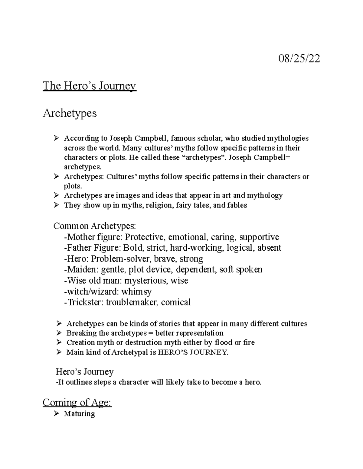 Hero's Journey - Your mom - 08/25/ The Hero’s Journey Archetypes ...