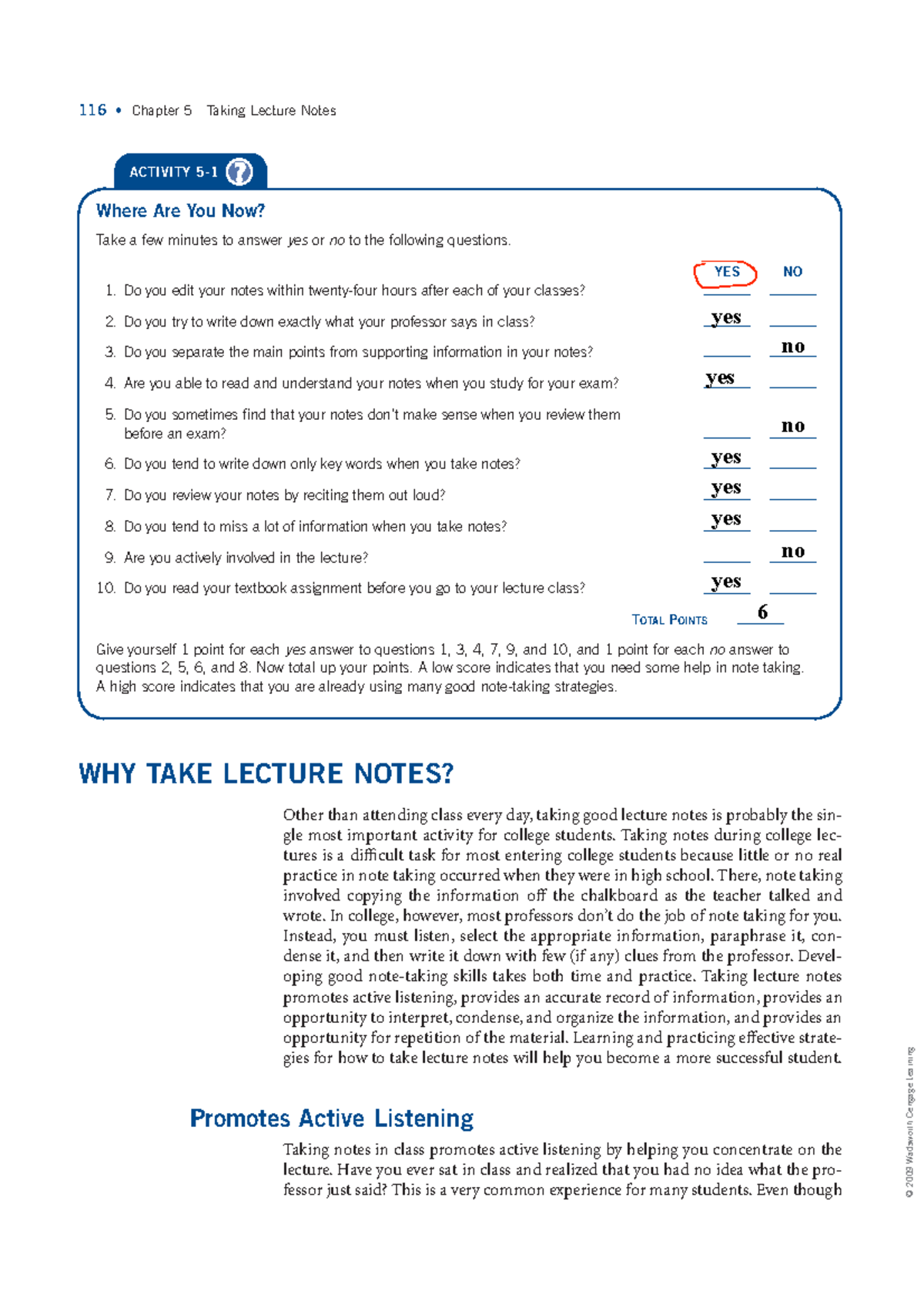 Portfolio- 10. Note-taking strategies - 116 • Chapter 5 Taking Lecture ...