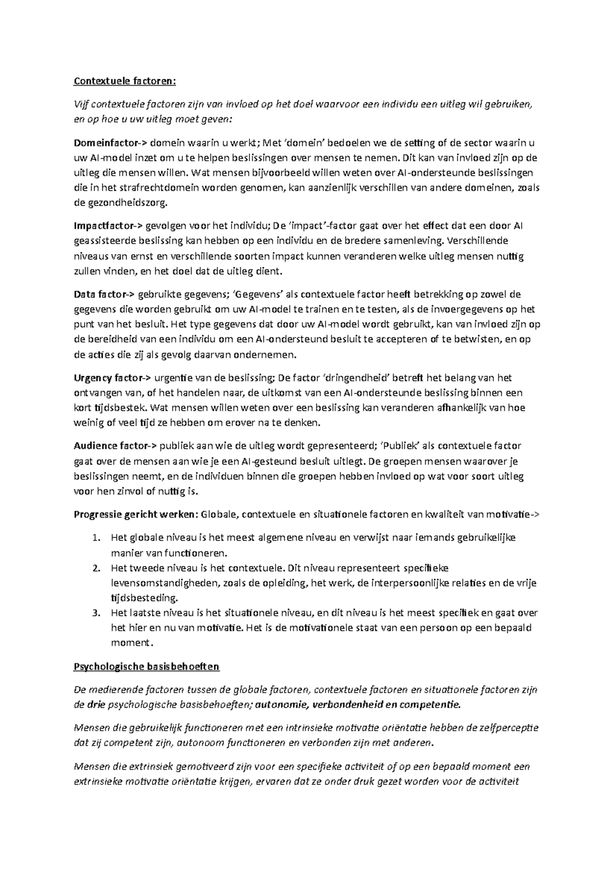 Contextuele factoren uitgebreid - Contextuele factoren: Vijf ...