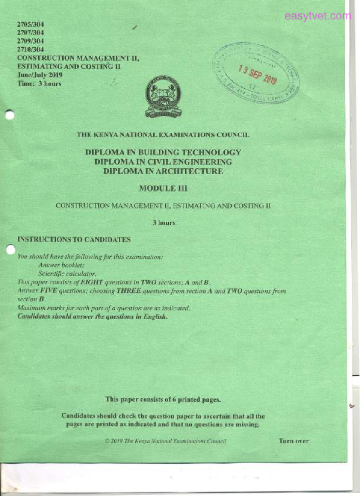 2019 july - Revision materials - building technology - Studocu