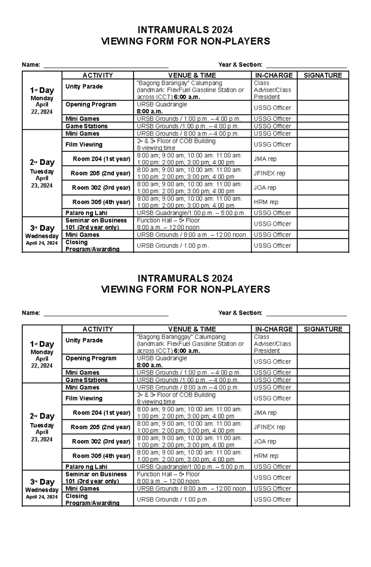 Intramurals-2024- Viewing-FORM (1)-1 - INTRAMURALS 2024 VIEWING FORM ...
