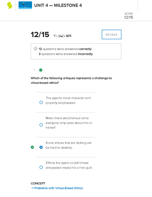 Milestone 2 art history - 1 27/33 that's 82% RETAKE 27 questions were ...