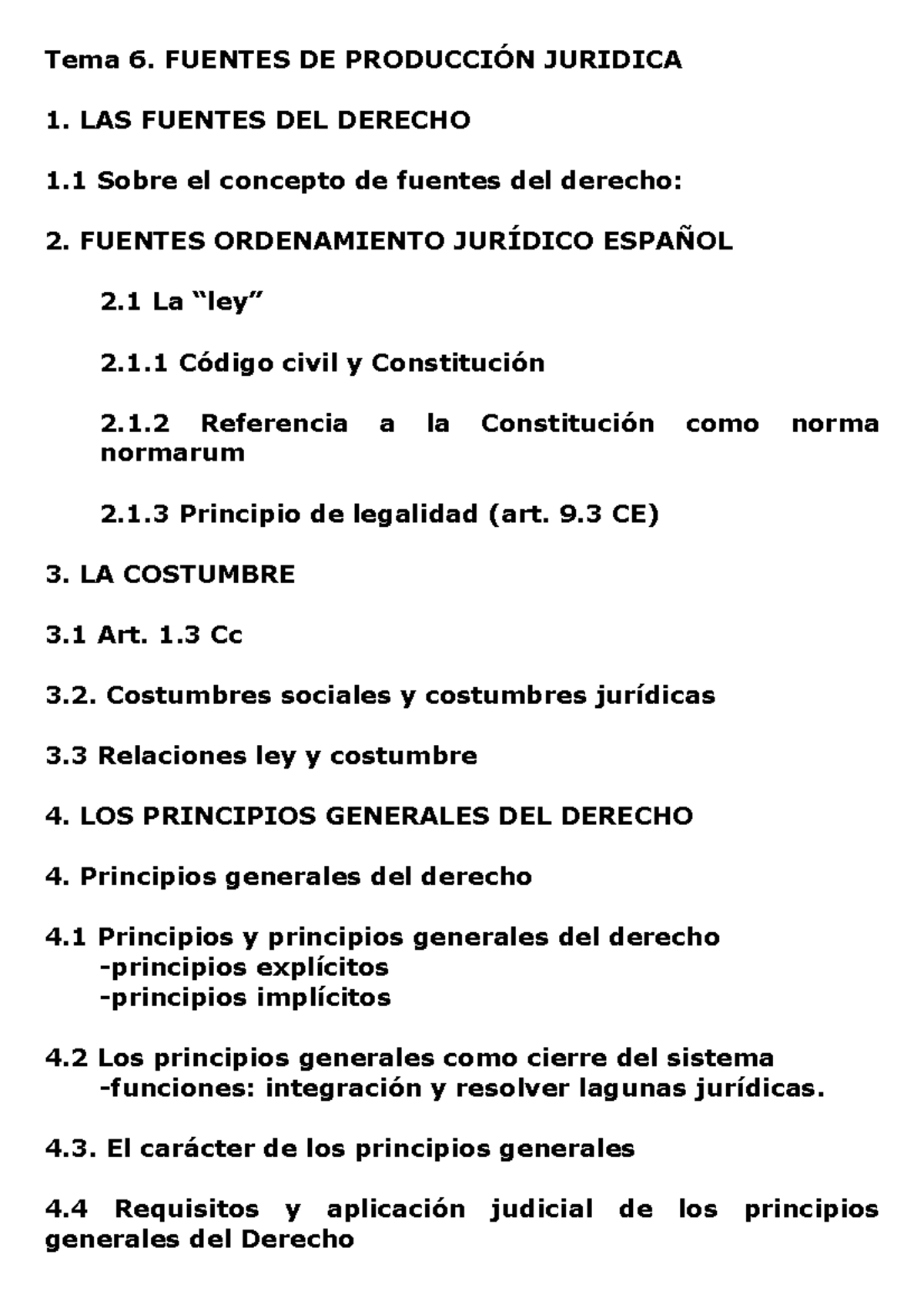 Tema 6-esquema - esquema - Tema 6. FUENTES DE PRODUCCIÓN JURIDICA LAS ...