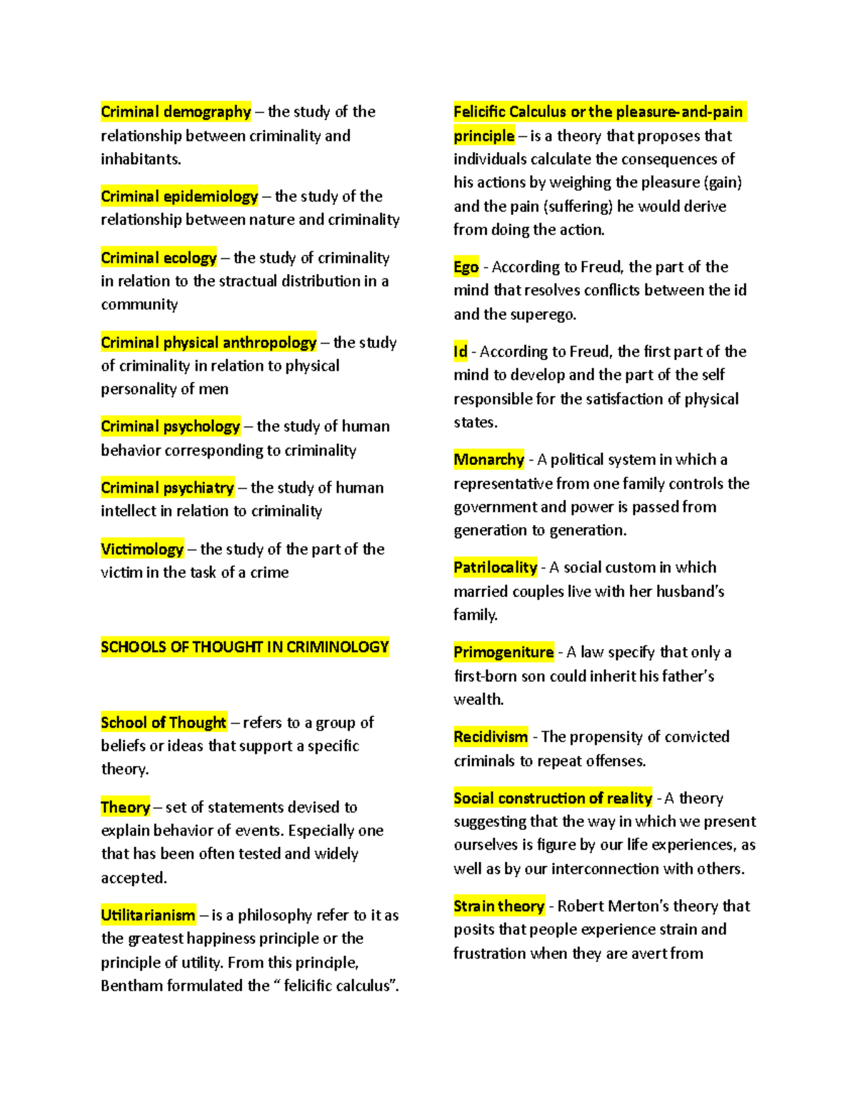 Sociological- Terminologies - Criminal demography – the study of the ...