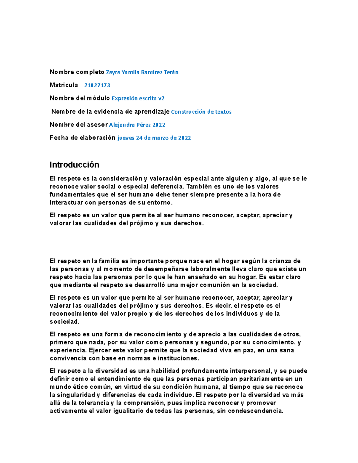 Ramirez Zayra Construccióndetextos - Nombre completo Zayra Yamila ...