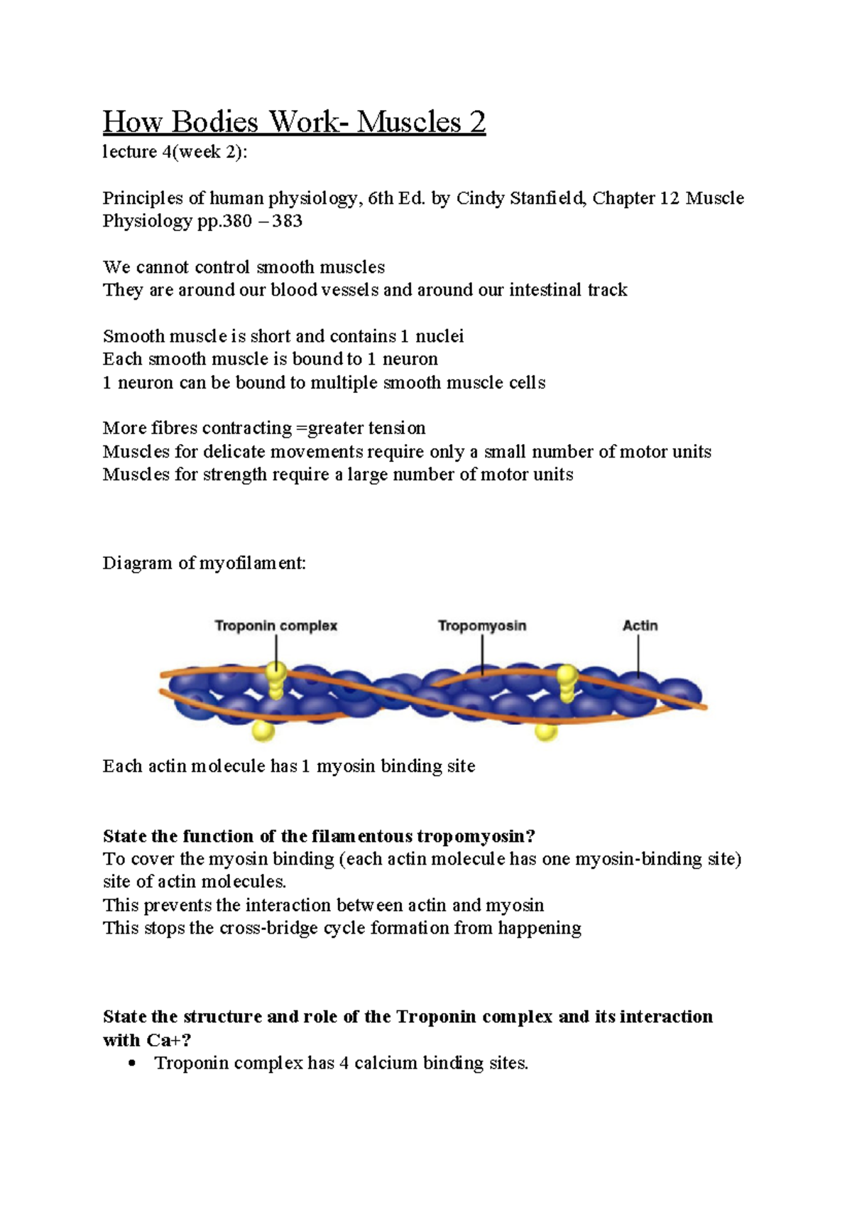 HBW lecture 3 Muscles 2 - How Bodies Work- Muscles 2 lecture 4(week 2 ...