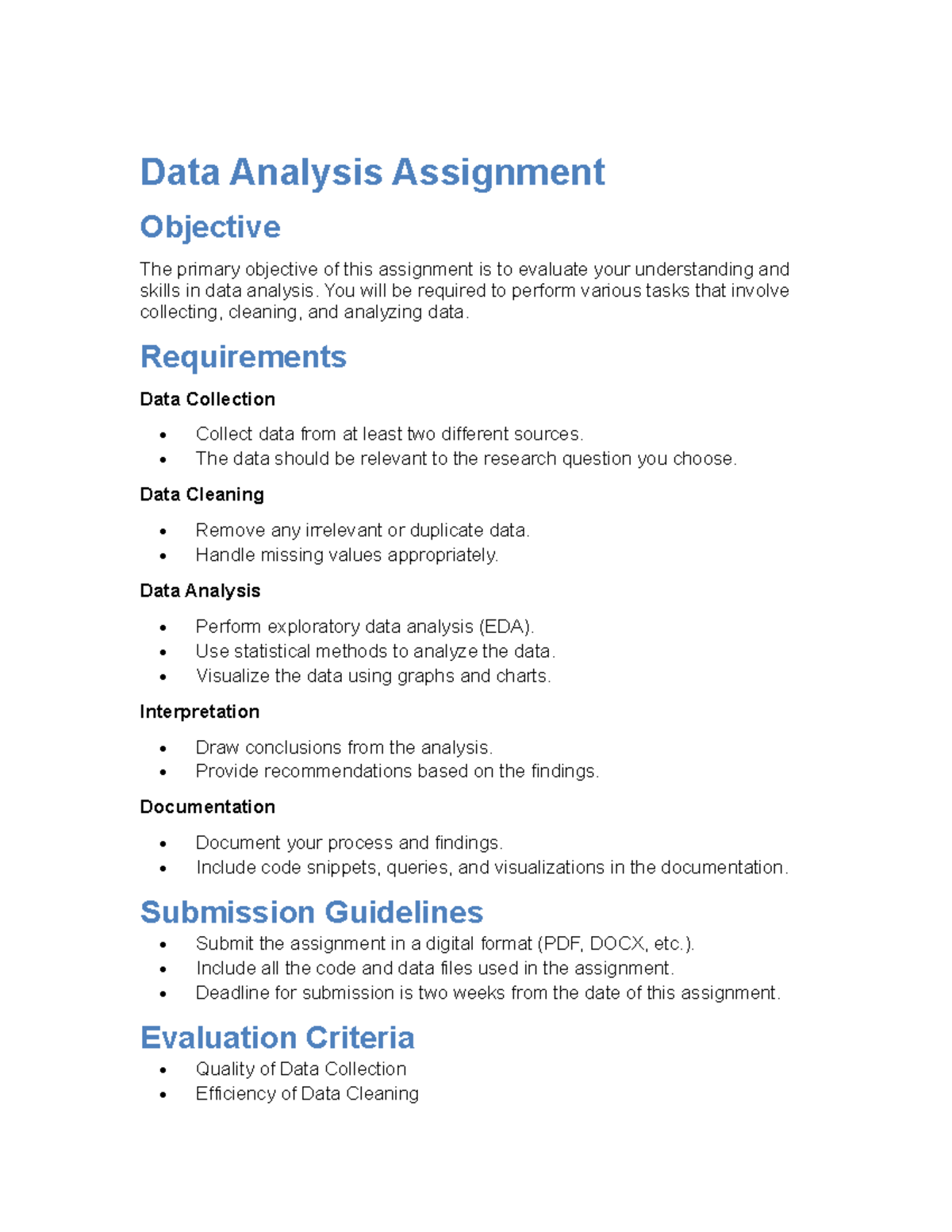 Data Analysis Assignment-20230906-052125 - Data Analysis Assignment ...