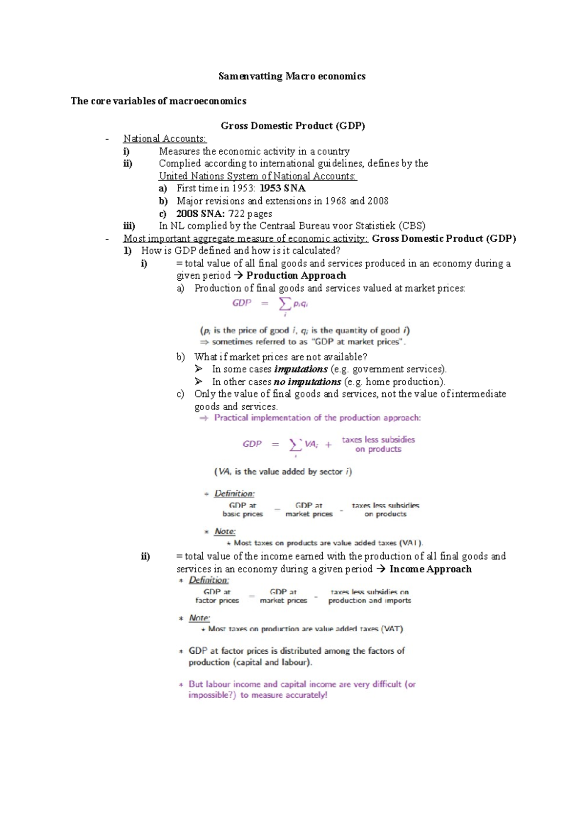 Samenvatting Macro economics - government services). In other cases no imputations (e. home ...