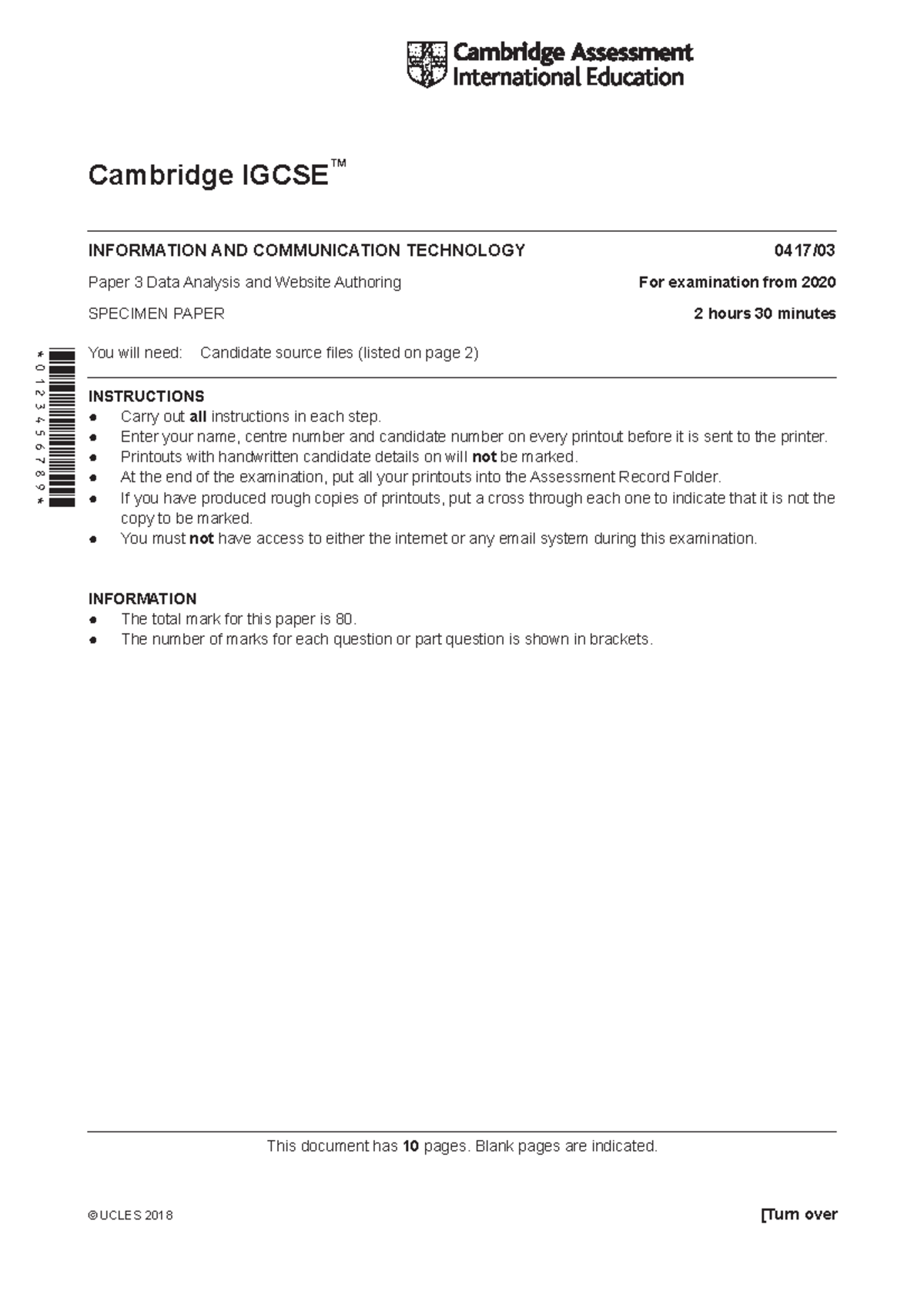 505813-2020-specimen-paper-3 2 databases and web authoring ...