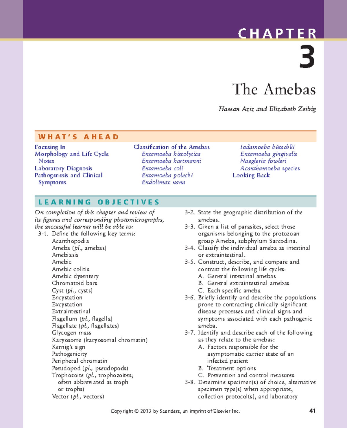 Amoebas - NOTES - Copyright © 2013 by Saunders, an imprint of Elsevier ...