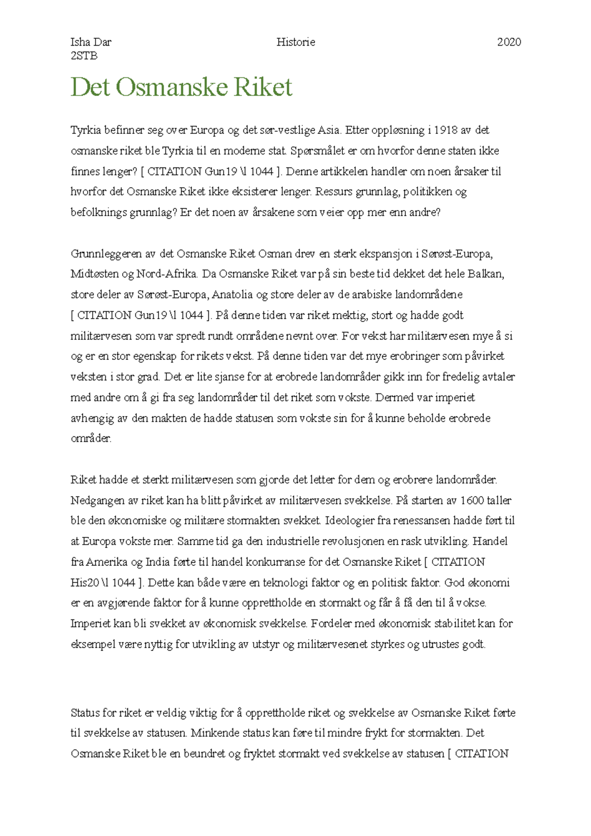 Osmanske Riket - 2STB Det Osmanske Riket Tyrkia befinner seg over ...