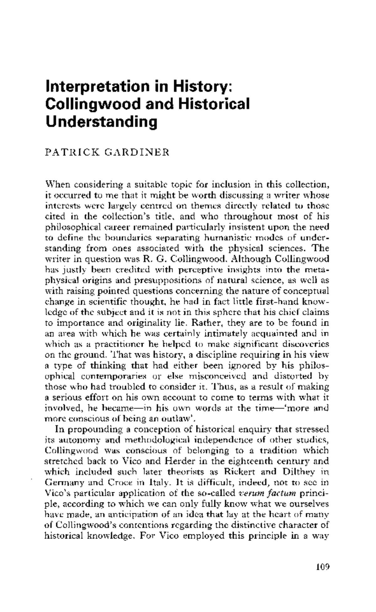 03 Interpretation in History Collingwood and Historical Understanding ...