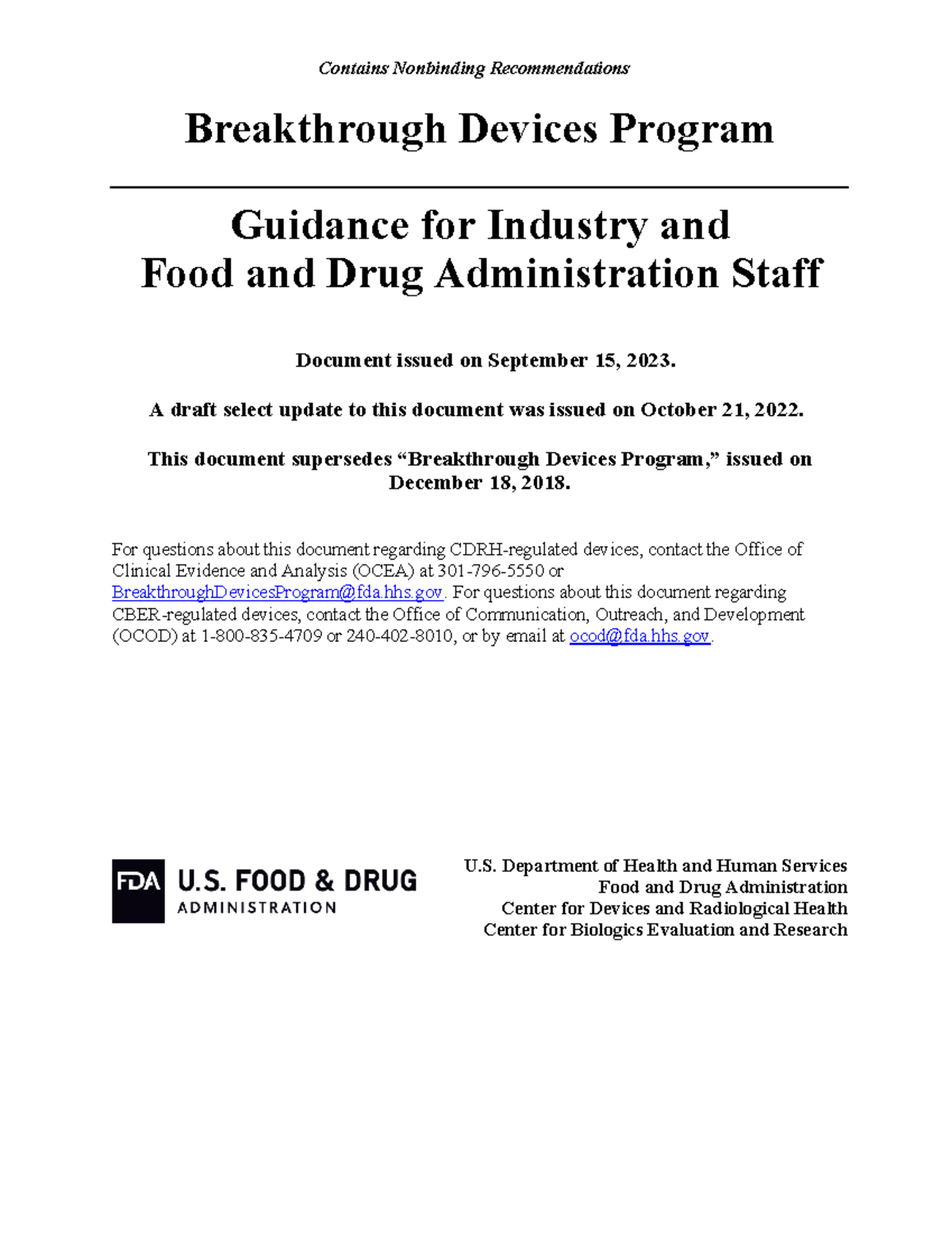 Breakthrough-Devices-Program - Breakthrough Devices Program Guidance for Industry and Food and ...