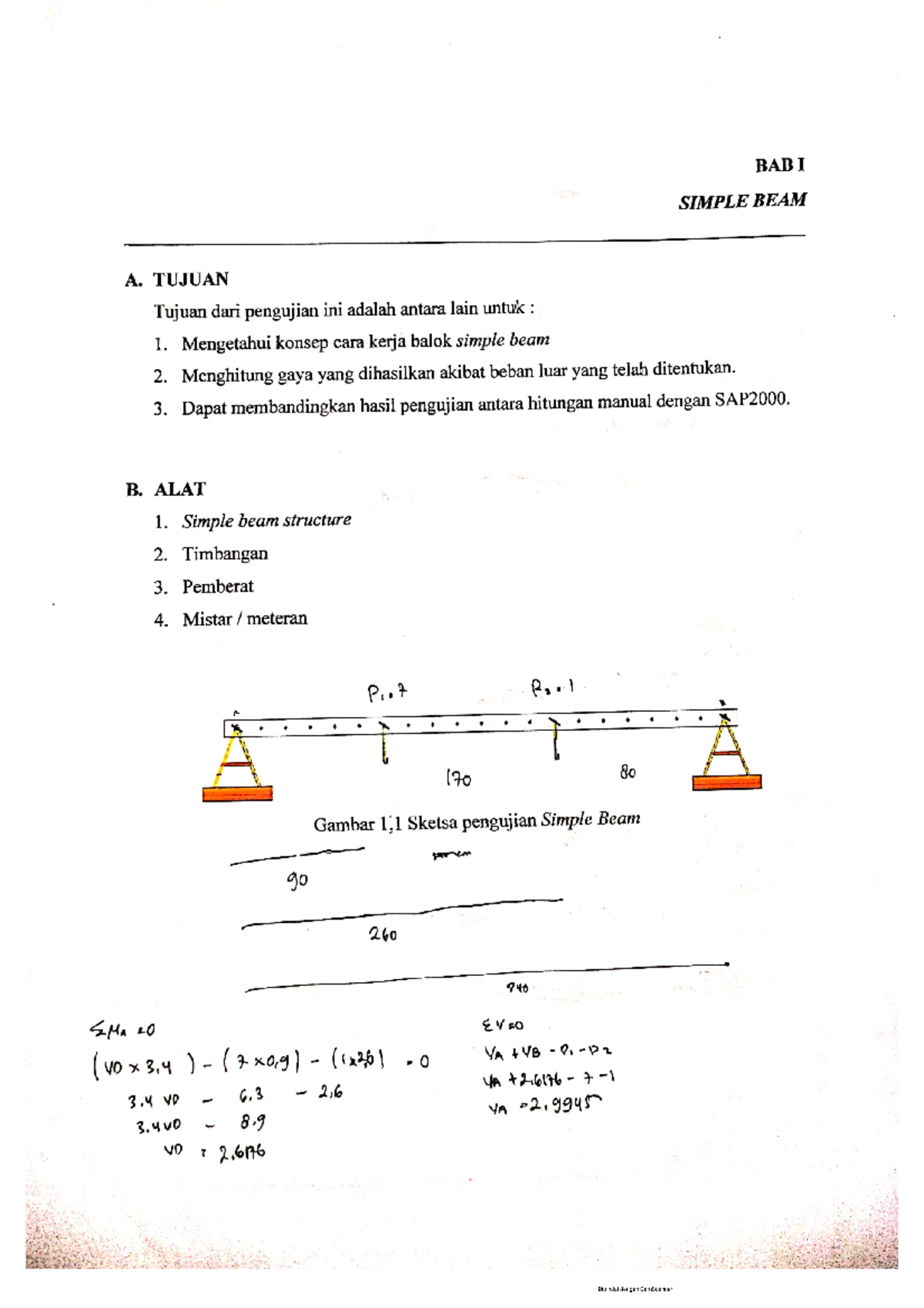 BAB 1 Simple BEAM - perhitungan beam sederhana - Mata Kuliah - Studocu