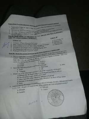 Applied Mathematics I (Math 1041) Worksheet II - 1 DEPARTMENT OF MATHEMATICS ADDIS ABABA ...