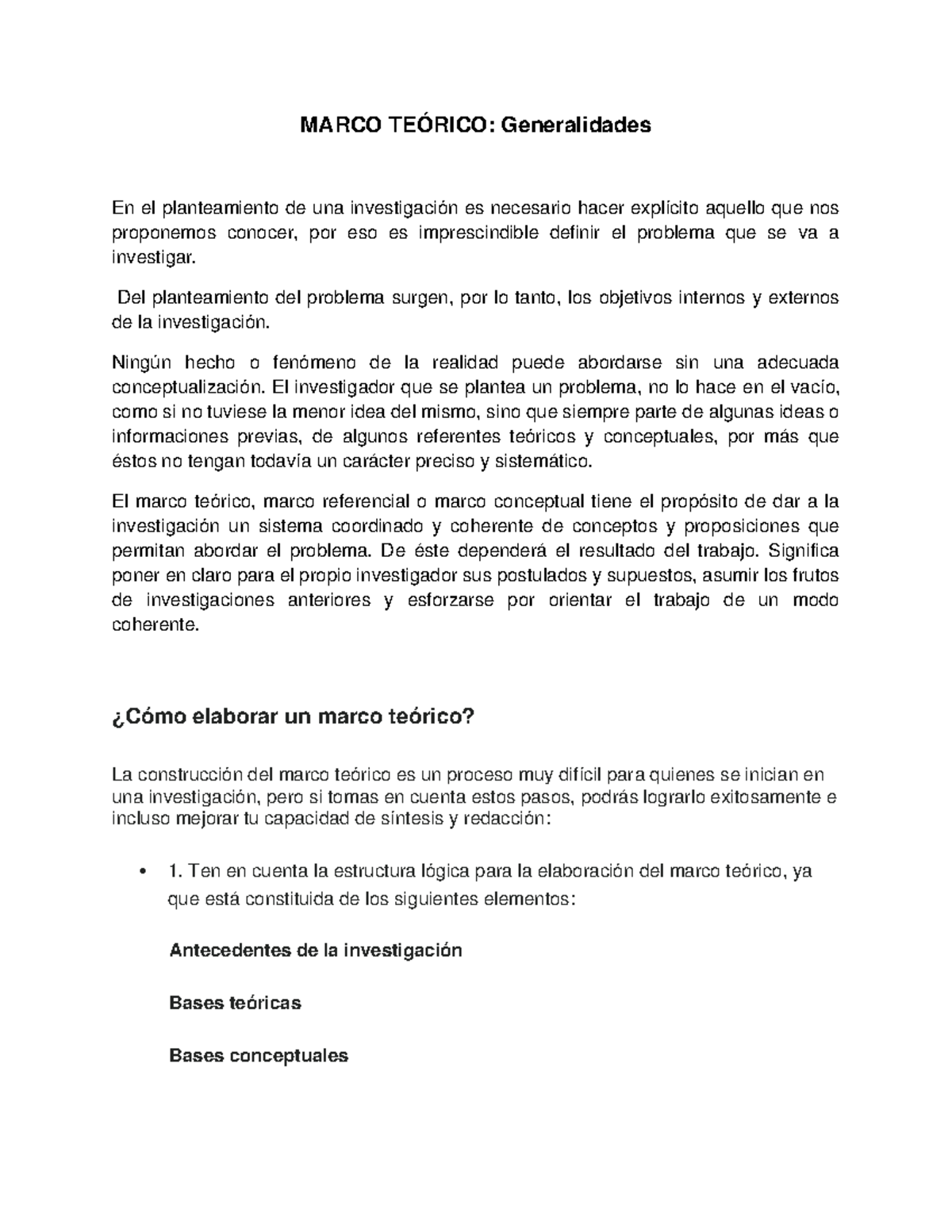 Marco TEÓRICO, JUAN - MARCO TEÓRICO: Generalidades En el planteamiento ...