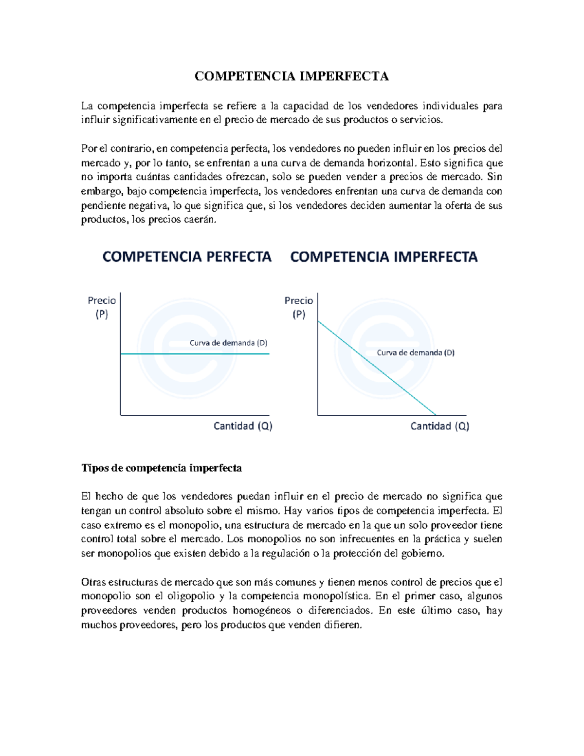 Investigacion Competencia imperfecta y monopolio - COMPETENCIA ...