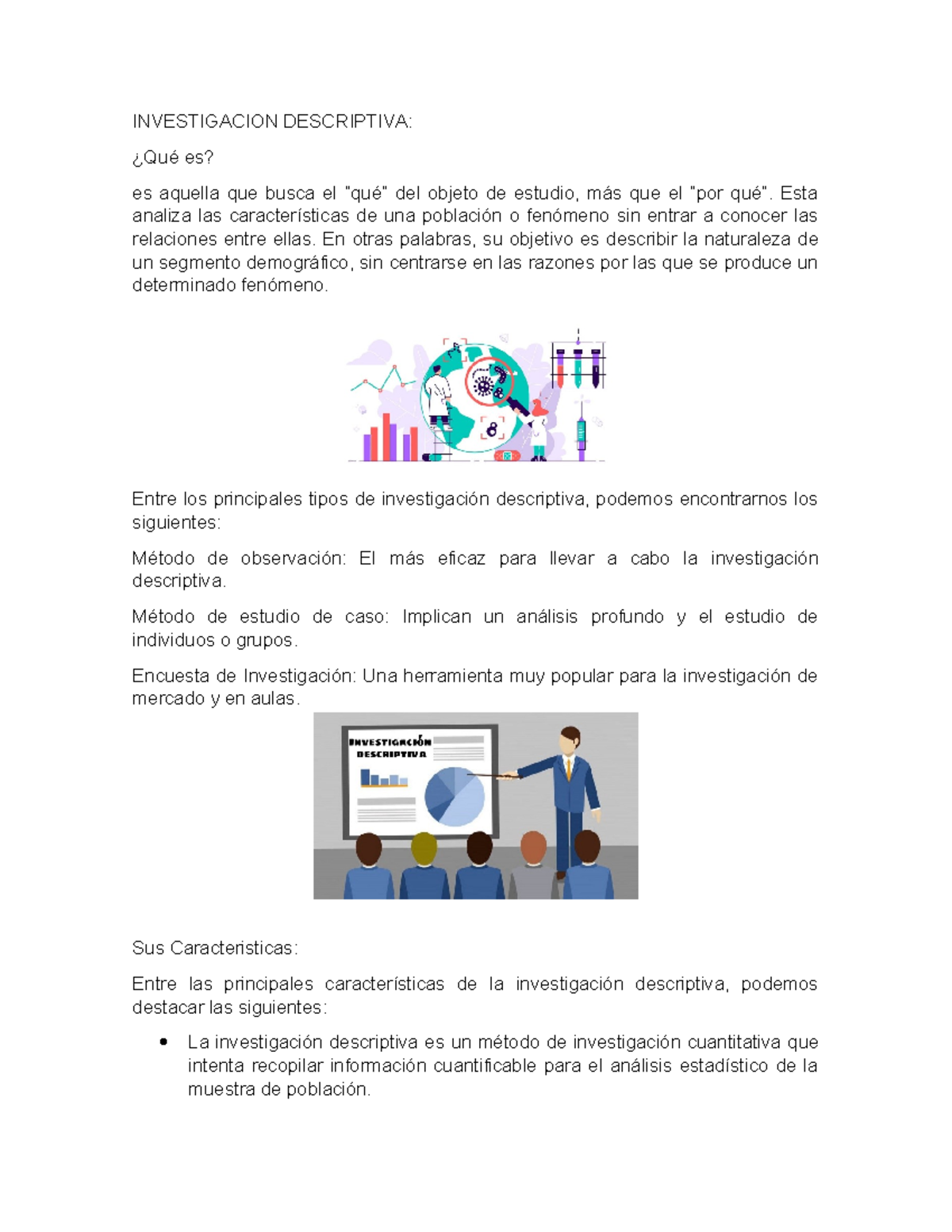 Investigacion Descriptiva Taller DE Investigacion - INVESTIGACION ...