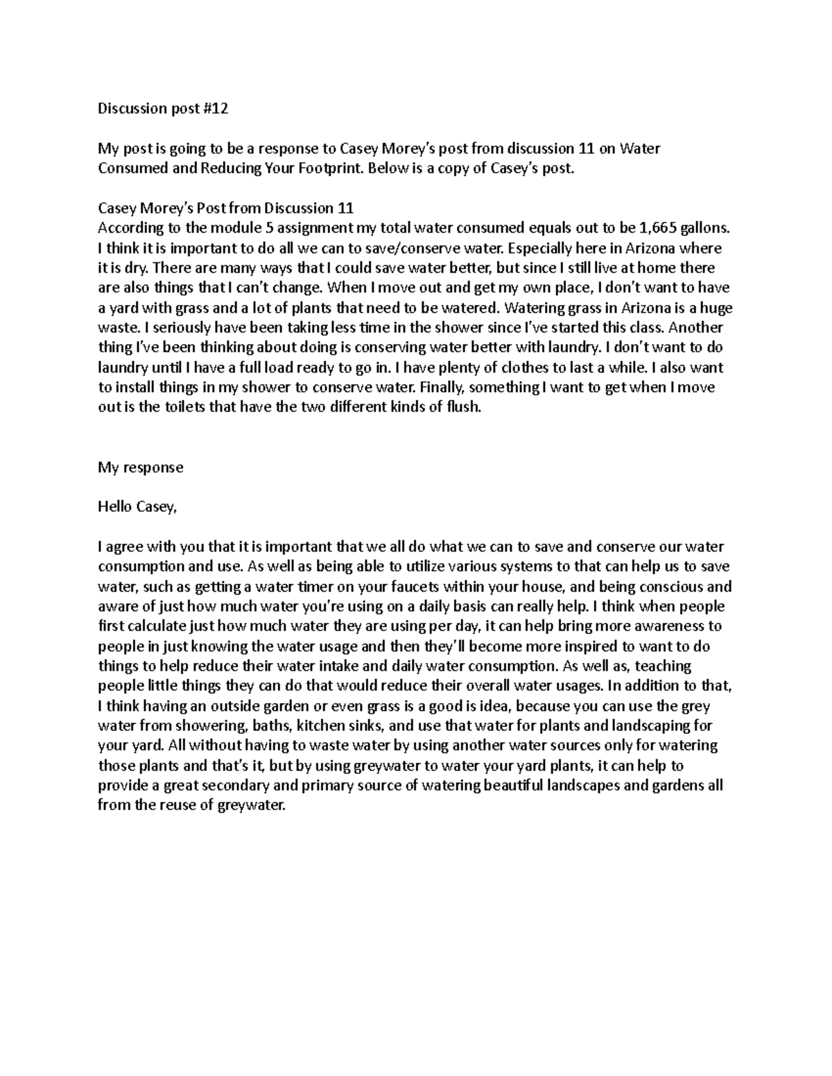 Discussion post 12 - This is the lecture notes. - Discussion post # My ...