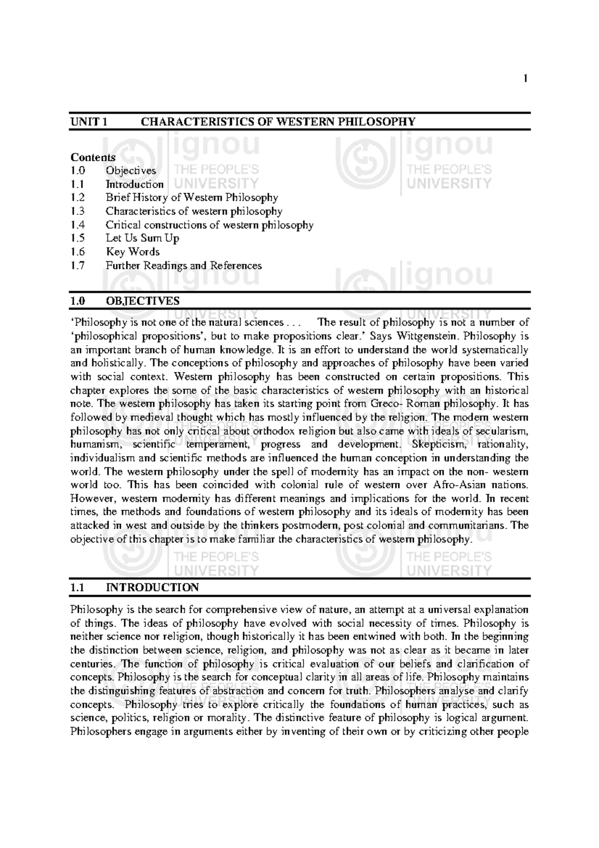 Unit-1 - Classical Western philosophy - UNIT 1 CHARACTERISTICS OF ...