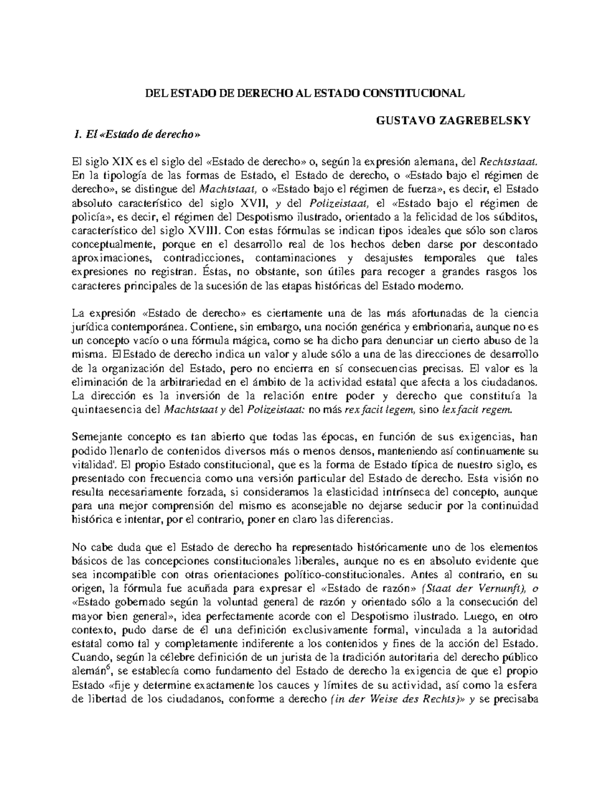 DEL Estado DE Derecho AL Estado Constitucional -Gustavo-Zagrebelsky ...