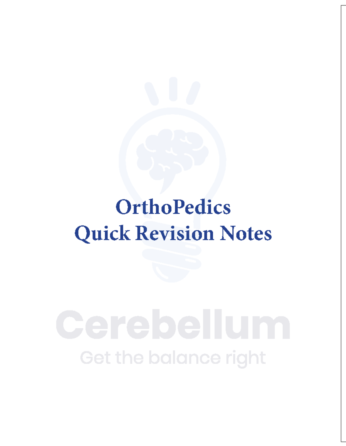 Orthopedics - Ortho revision - OrthoPedics Quick Revision Notes ...