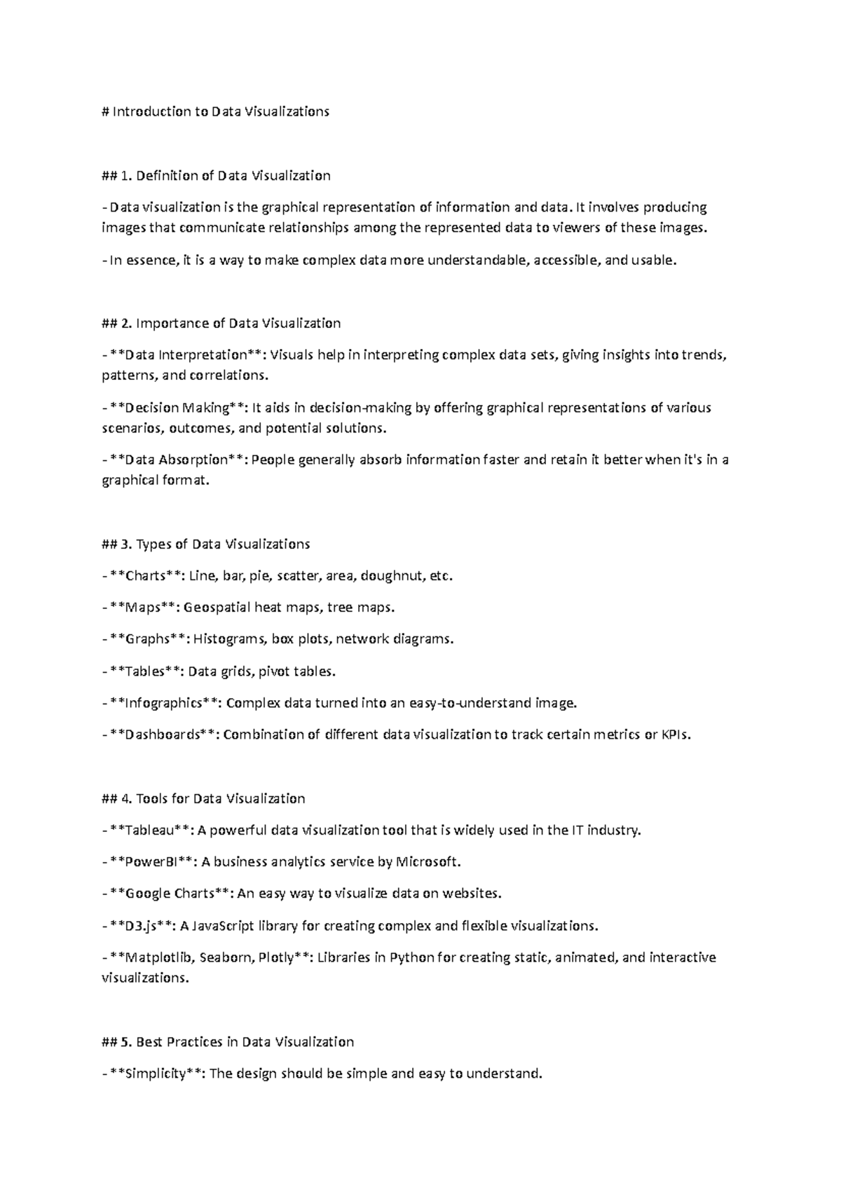 Introduction to Data Visualizations - Definition of Data Visualization Data visualization is the ...