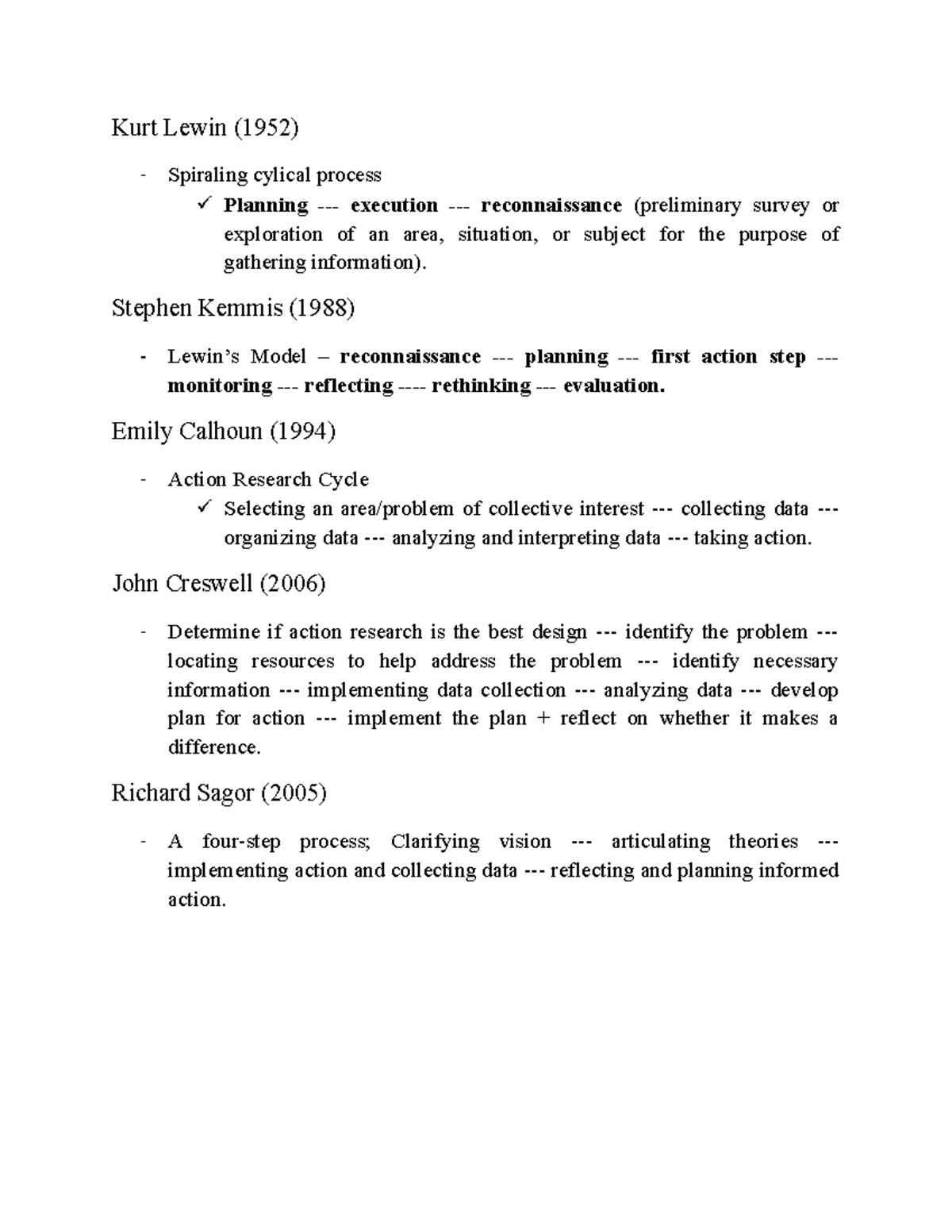 Action Research Models - Kurt Lewin (1952) - Spiraling cylical process ...