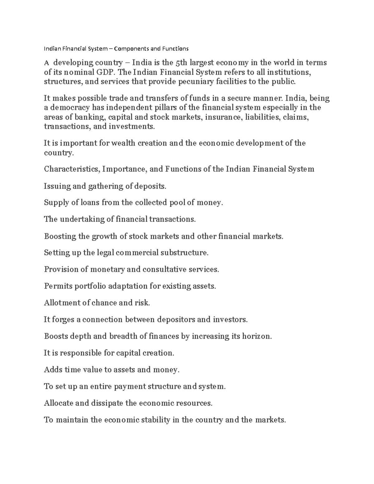 Indian Financial System – Components and Functions - The Indian ...