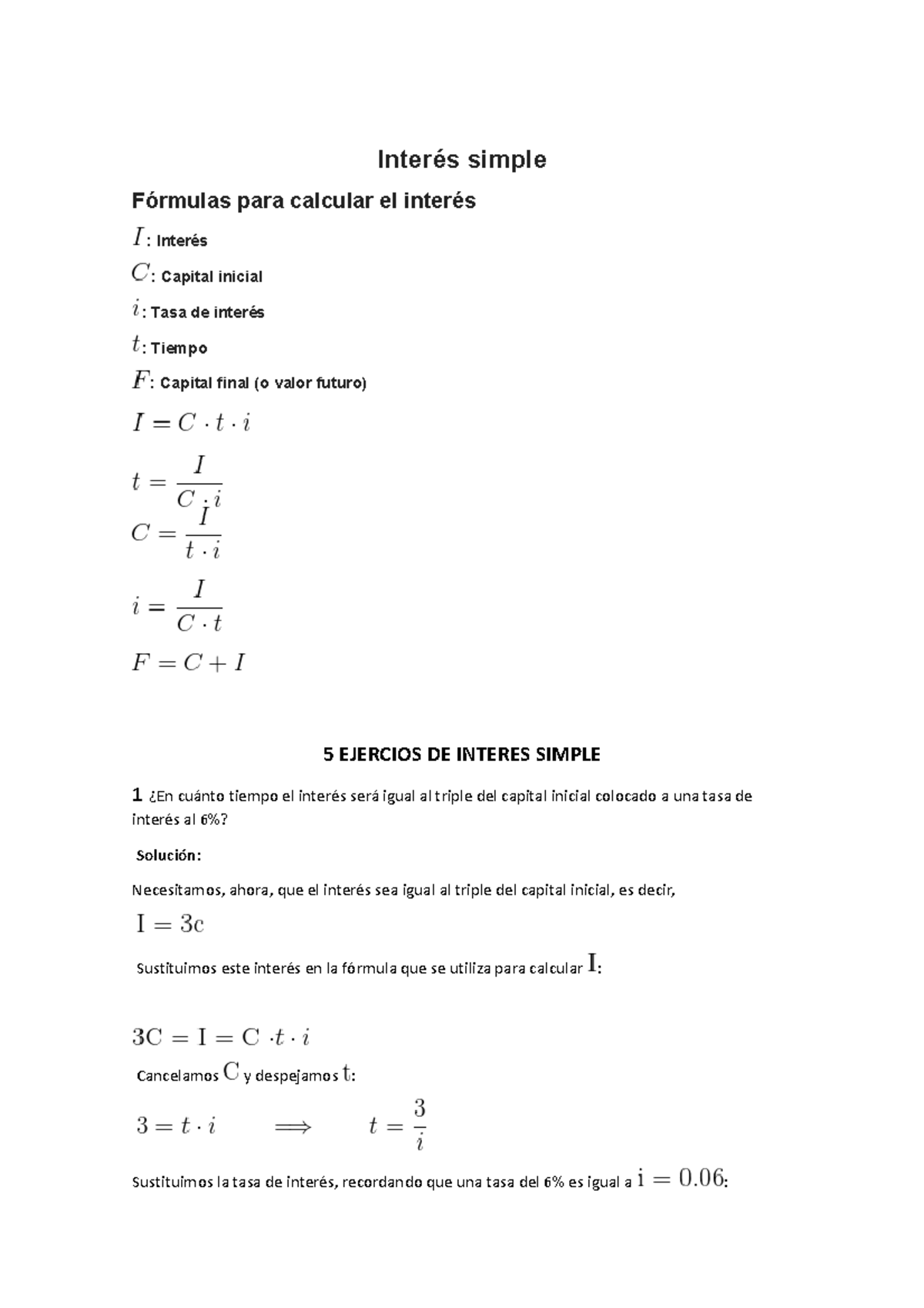5 Ejercicios de interés simple y 5 ejercicios de interés compuesto ...