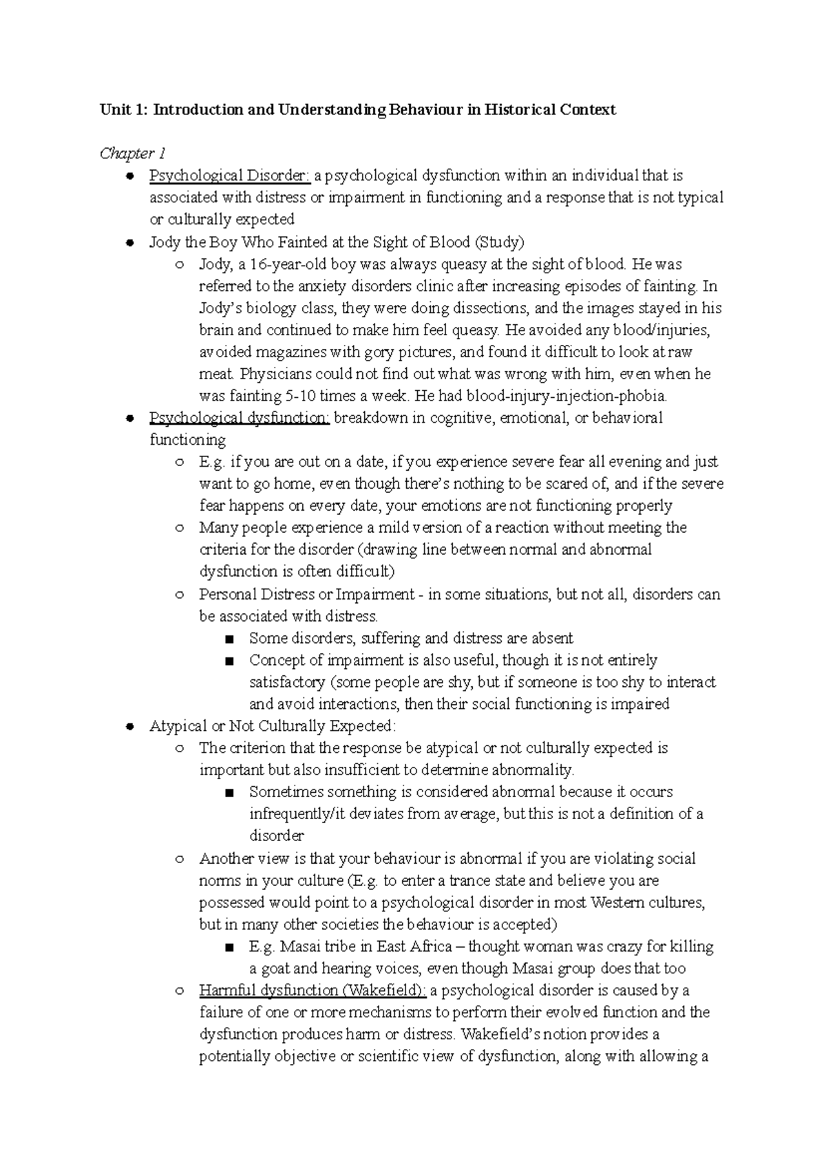 Unit 1 Introduction And Understanding Behaviour In Historical Context He Was Referred To The