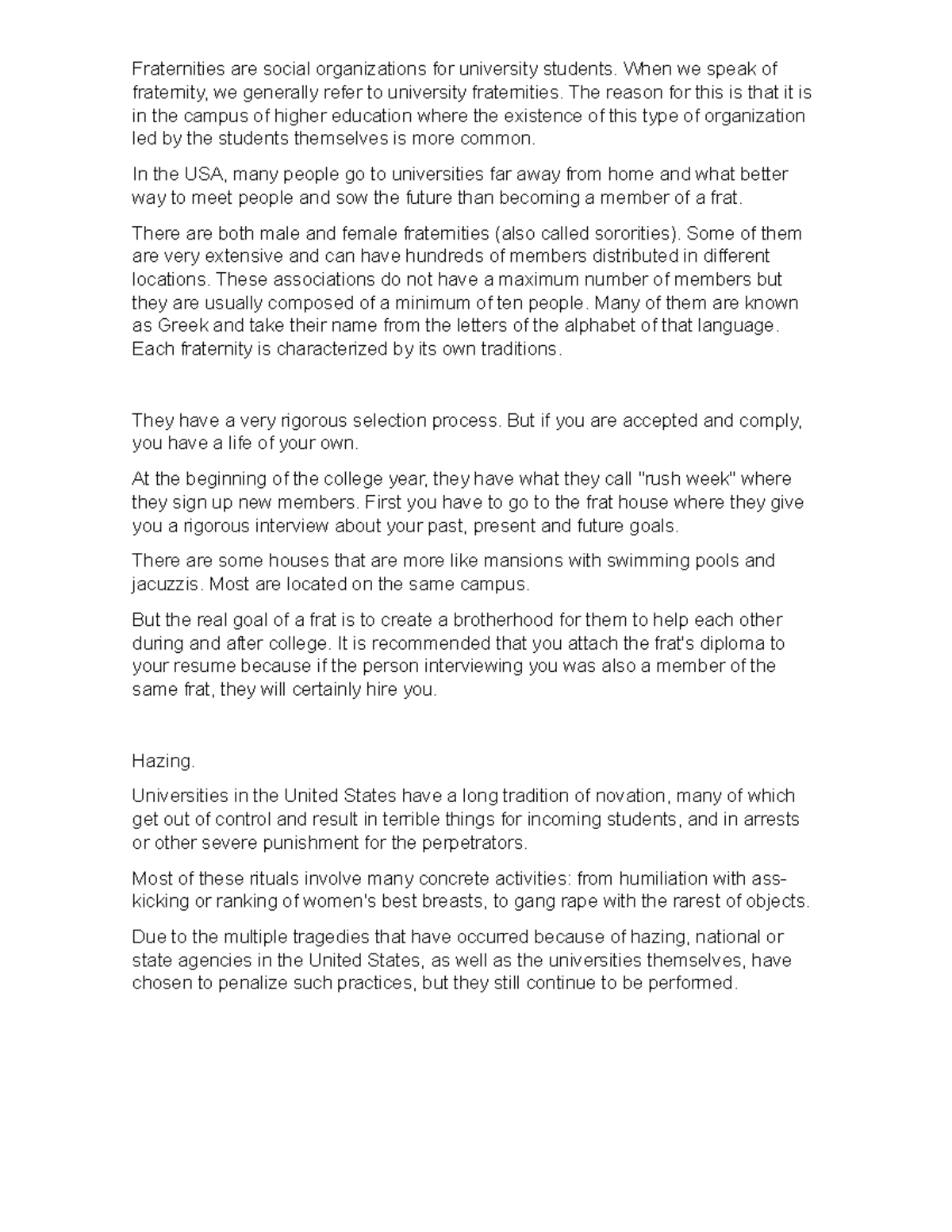 Fraternidad EEUU - Fraternities are social organizations for university ...