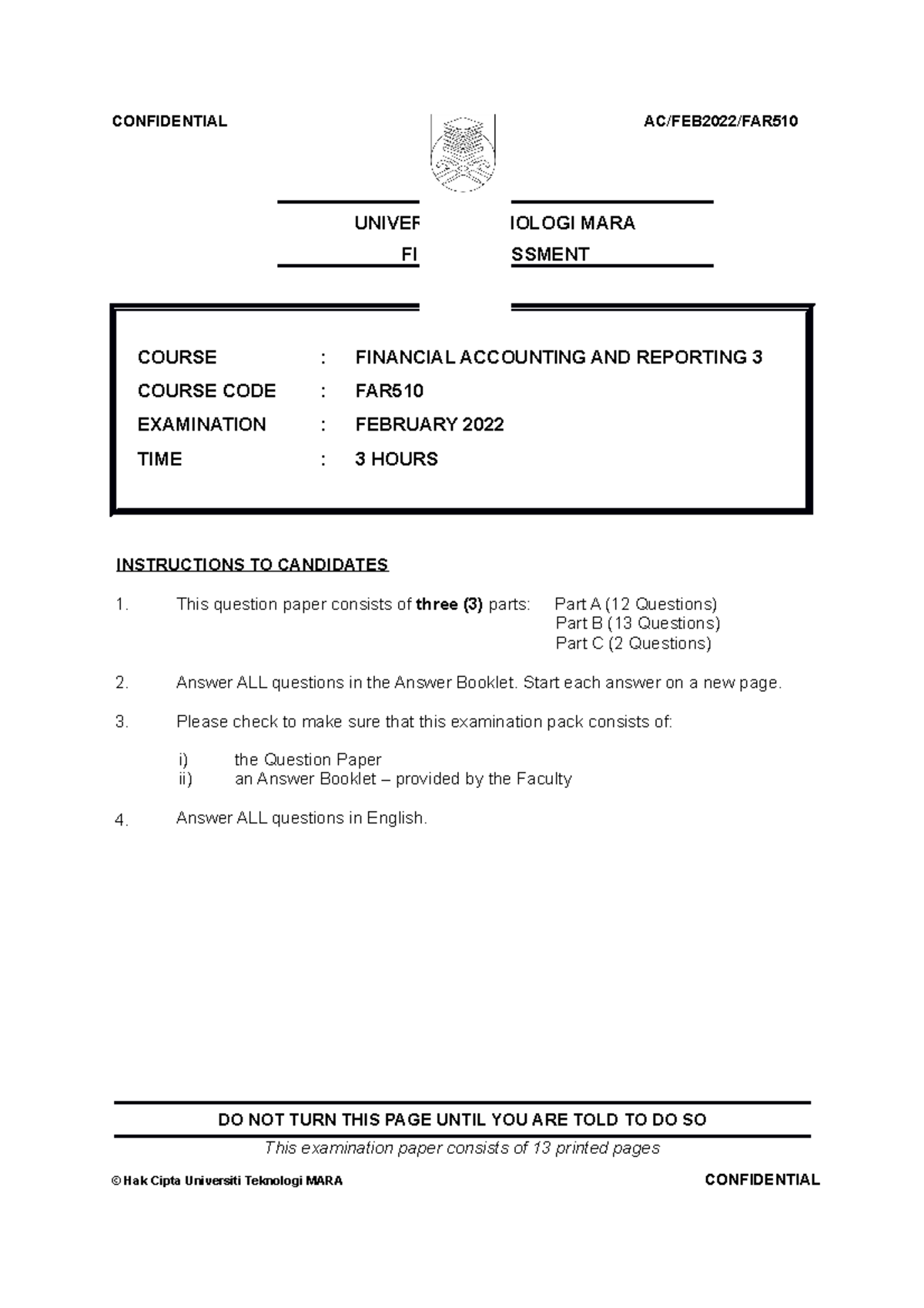 FAR510 Q FEB 2022 - PAST YEAR QUESTION FINANCIAL ACCOUNTING REPORT 2022 ...