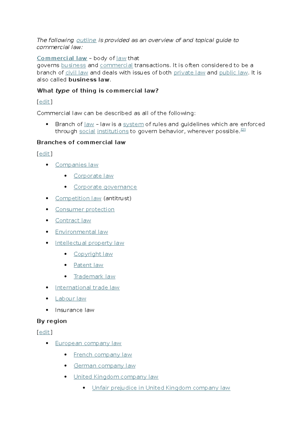 Commercial law - The following outline is provided as an overview of ...